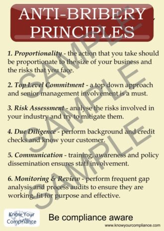 Anti Bribery Office Poster | A3 Compliance Poster | Office Posters