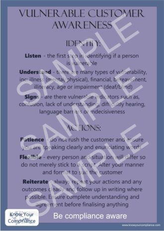 Vulnerable Customers Office Poster