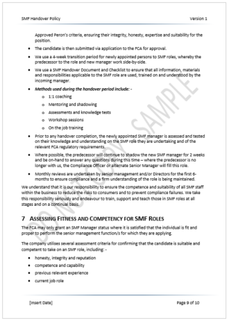 SMF Handover Policy Guidance & Sample