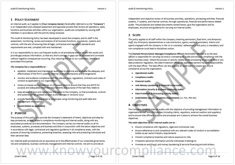 Compliance Monitoring Programme Document