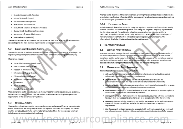 Compliance Monitoring Programme Document