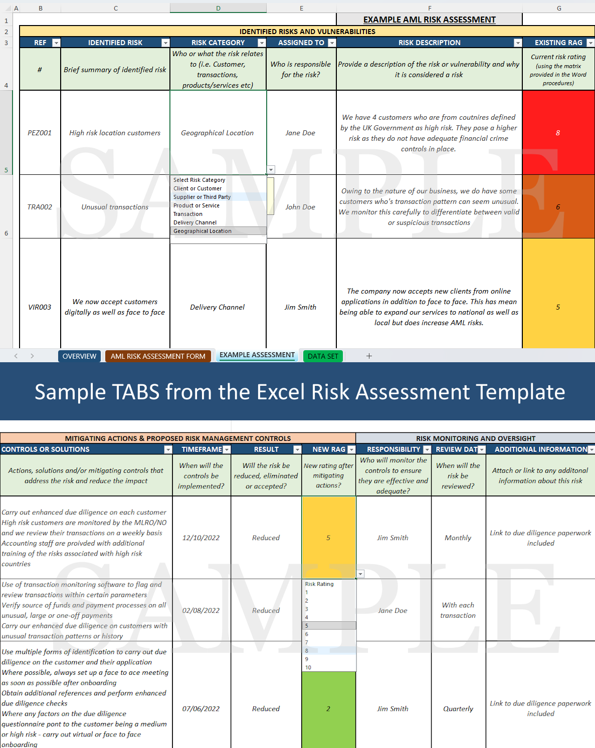 Excel Based Template for AML Risk Assessment